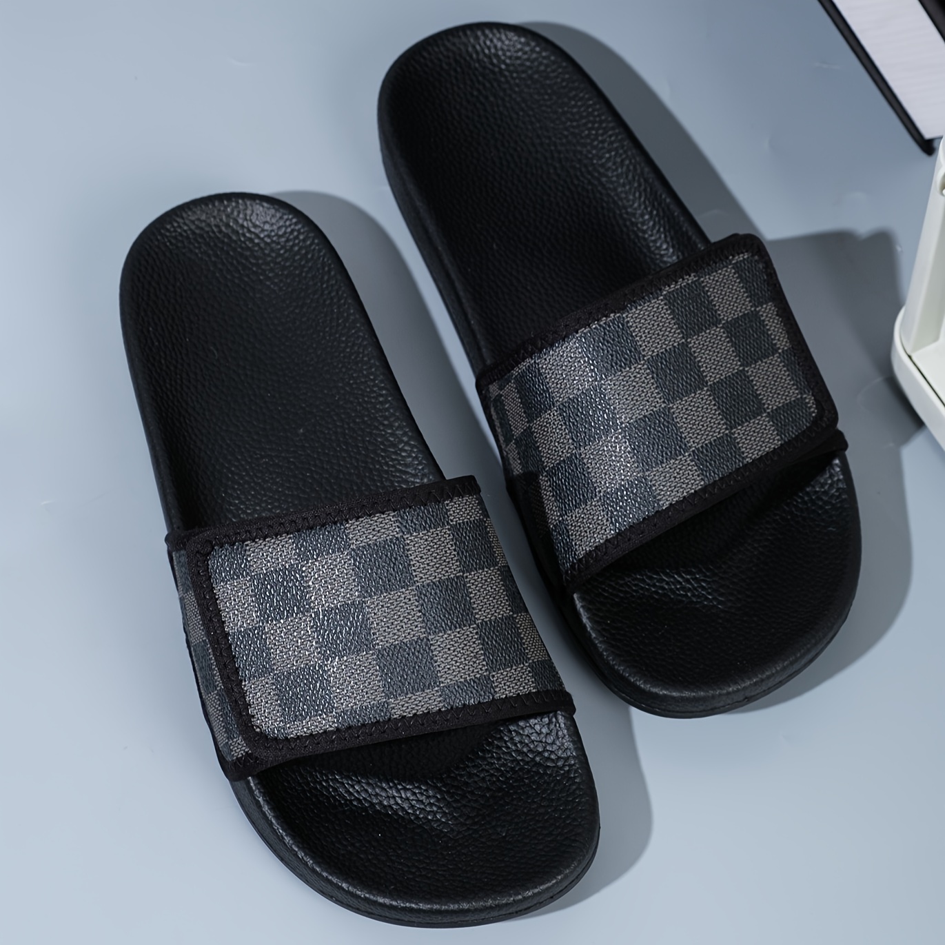 Mens Trendy Open Toe Slides Casual Non Slip Slippers For Indoor Outdoor ...