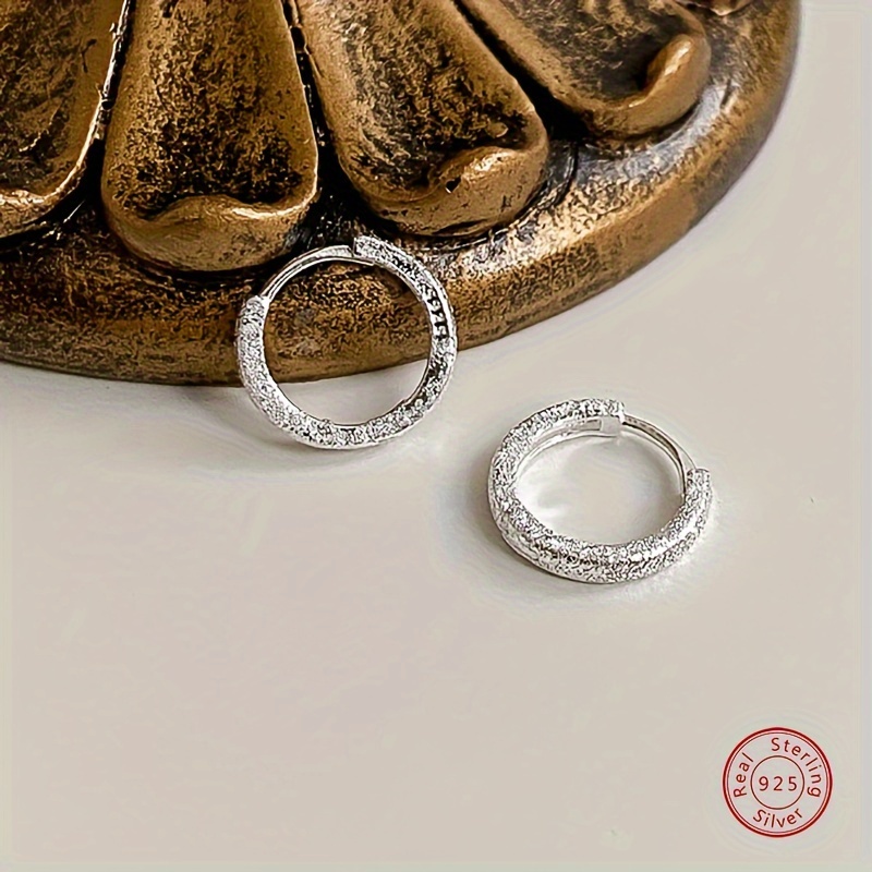 Mini Circle Hoop Boucles D'oreilles En Argent Sterling 925 - Temu ...