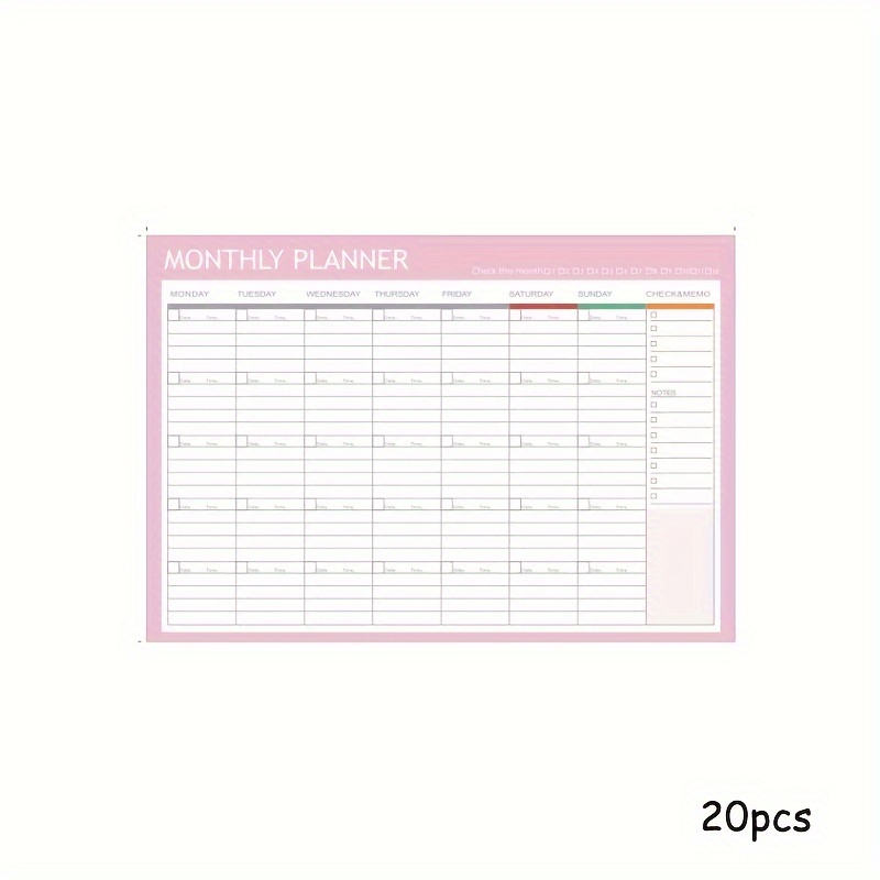 Monthly Plan Checklist Weekly Plan Notepad List Daily Plan - Temu ...