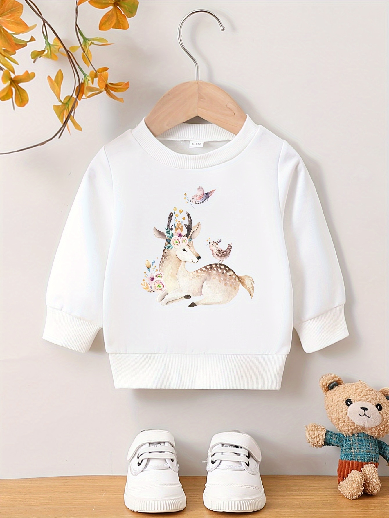 Baby Hjort Tegneserie Søt Ansikt Myk Sika Hjort Plysj Leketøy Fylt