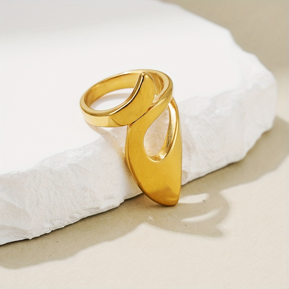 14k Geometric Design Stacked Stainless Steel Ring Light - Temu United ...