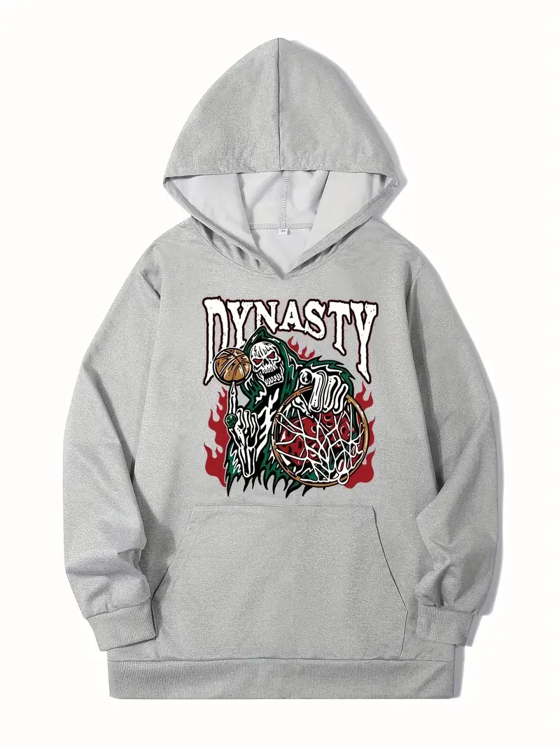 Retro Skeleton Basketball Player Print Hoodie Cool Hoodies Temu Canada