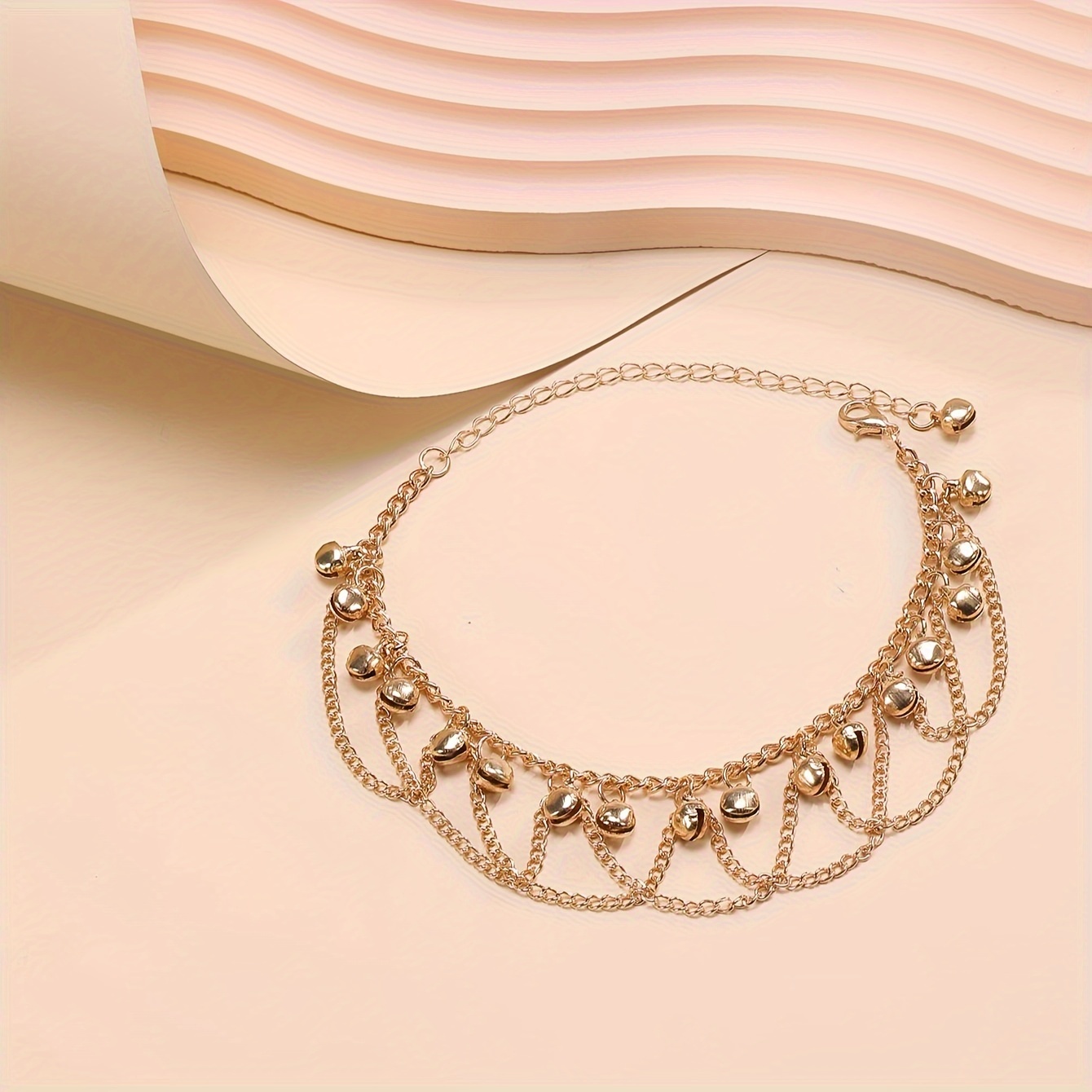 Golden Foot Jewelry Personality Bell Anklet Bohemian Wave - Temu Australia