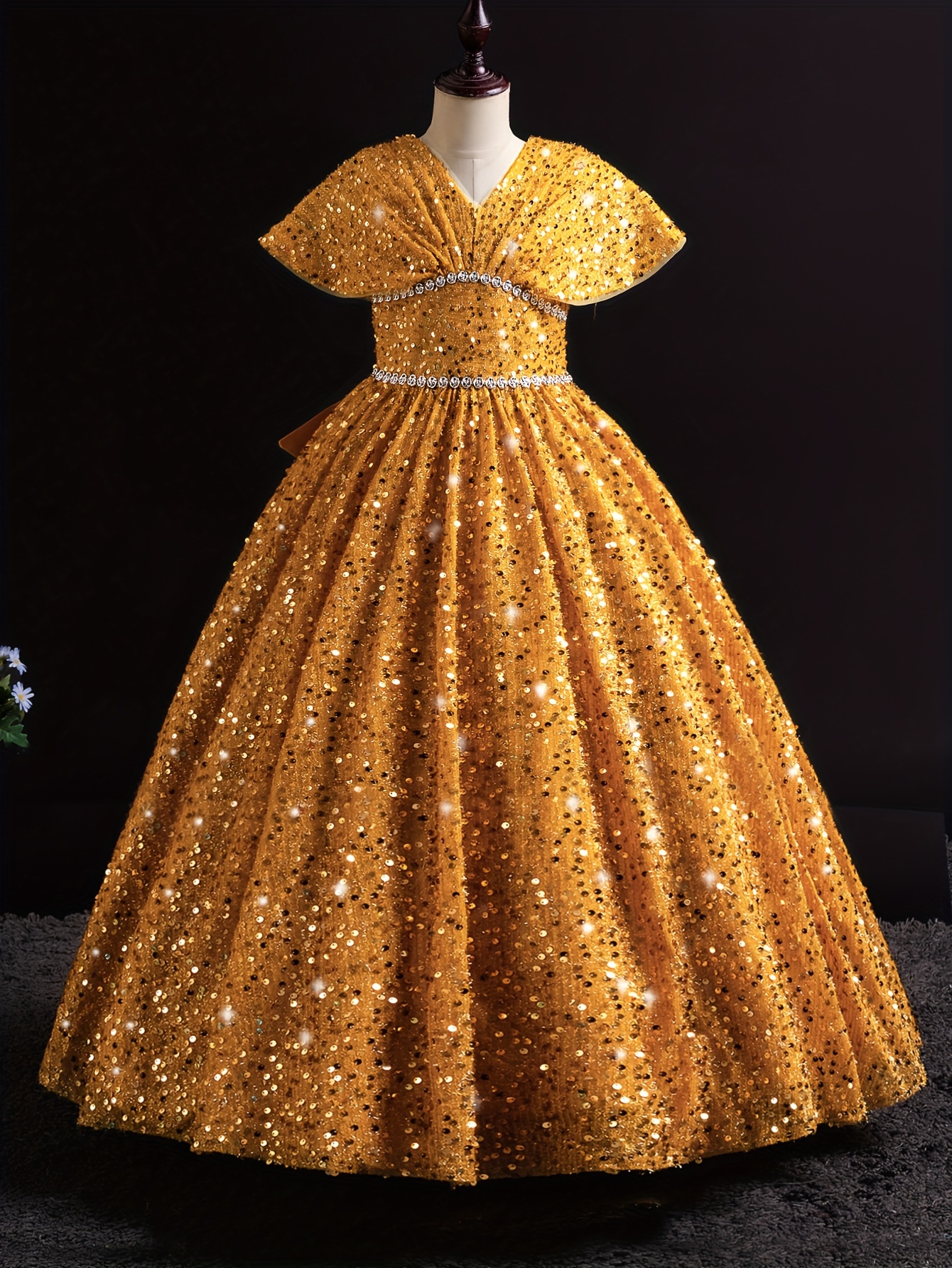 Girls V Neck Princess Tutu Dress Birthday Party - Temu Kuwait