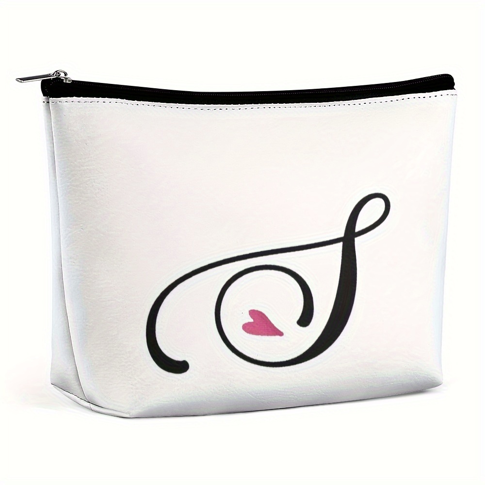 Initial Monogram Travel Makeup Bag Cosmetic Bag Gifts Zipper - Temu ...