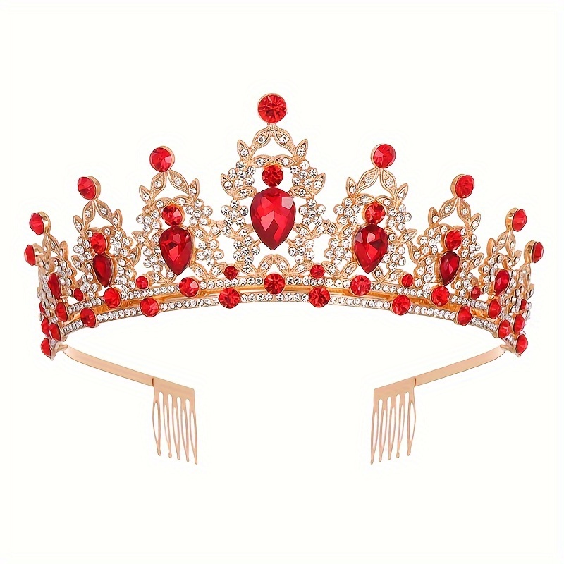 Dainty Rhinestone Crystal Ladies Big Crown Temperament Dress - Temu ...