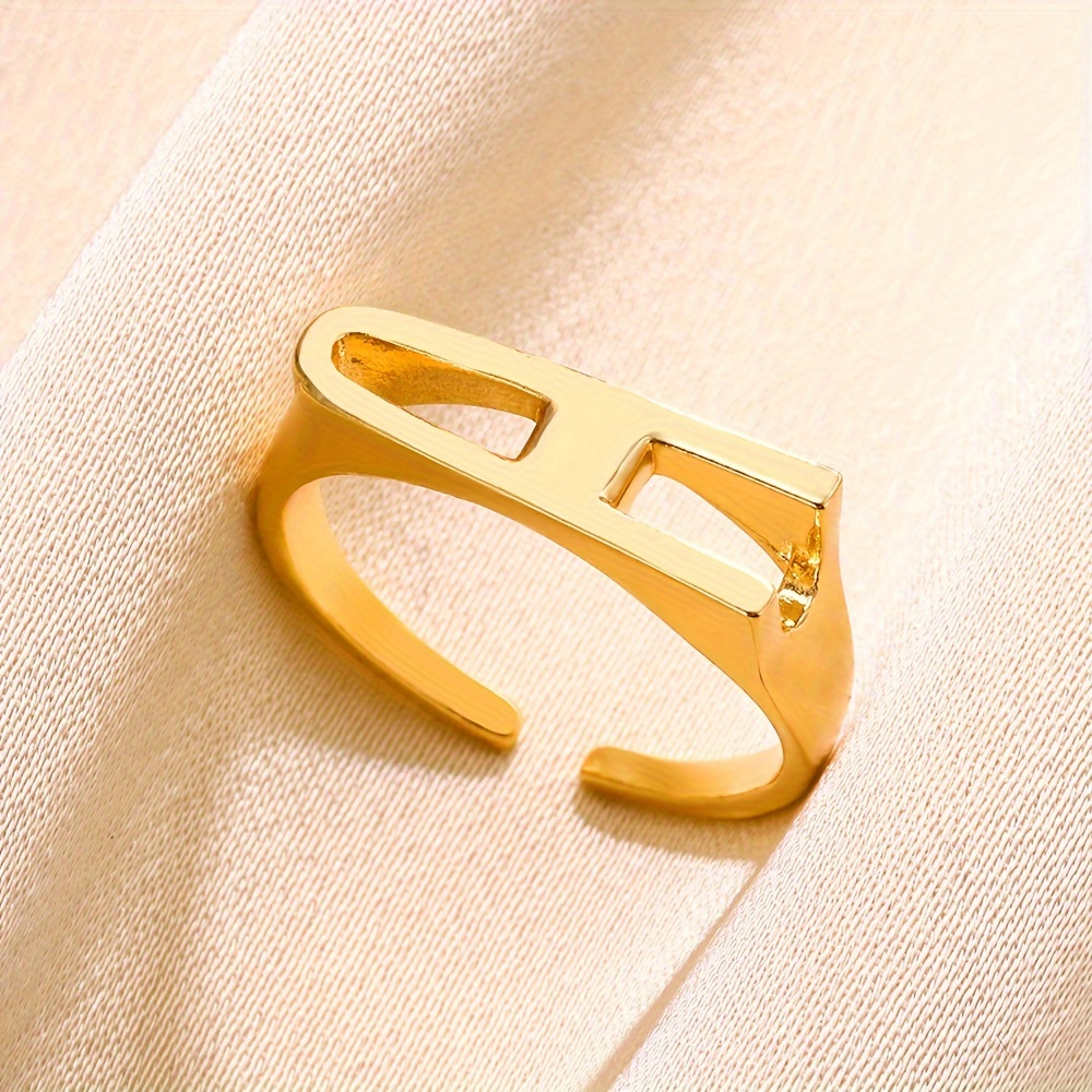 Chic Letter Cuff Ring U Got An Alphabet Choose Suitable Men - Temu ...