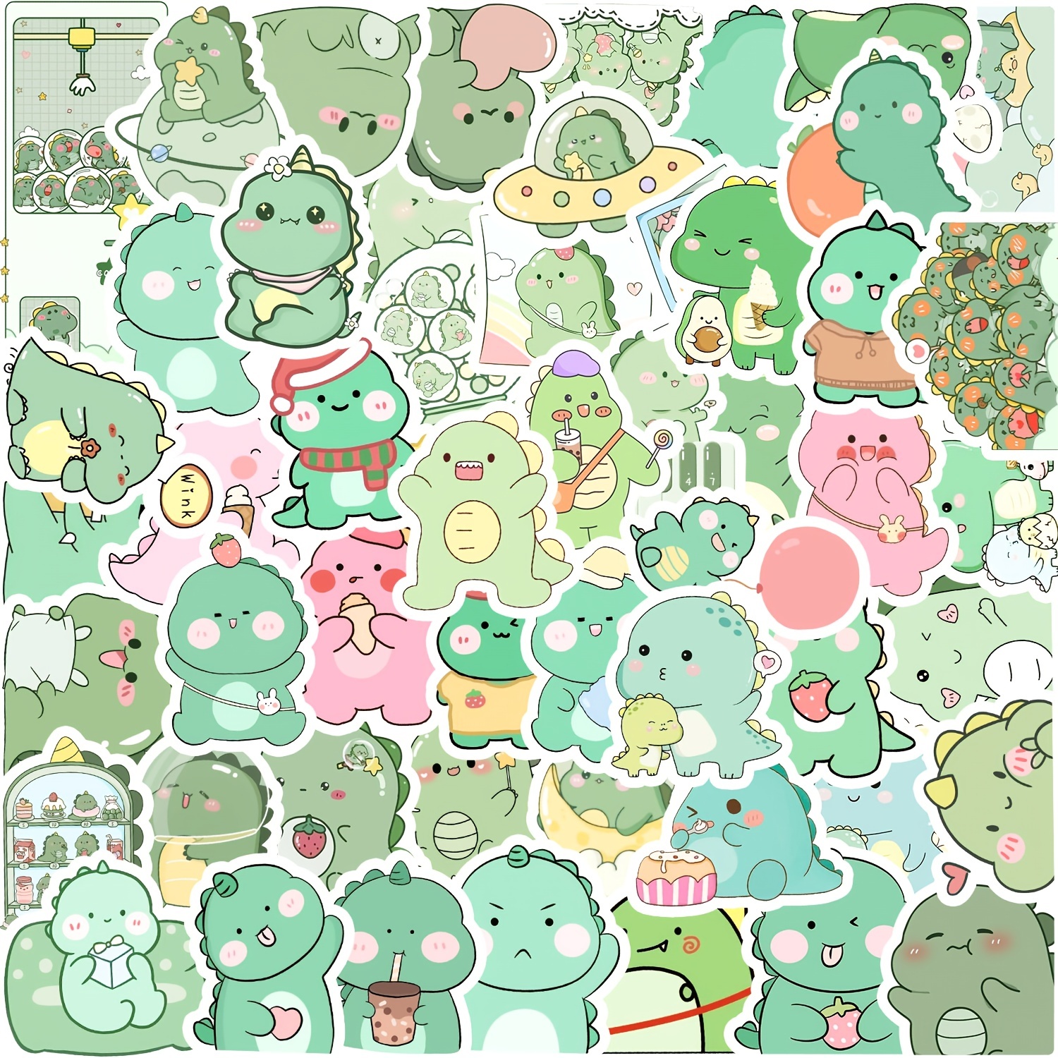 Cute Cartoon Dinosaur Stickers