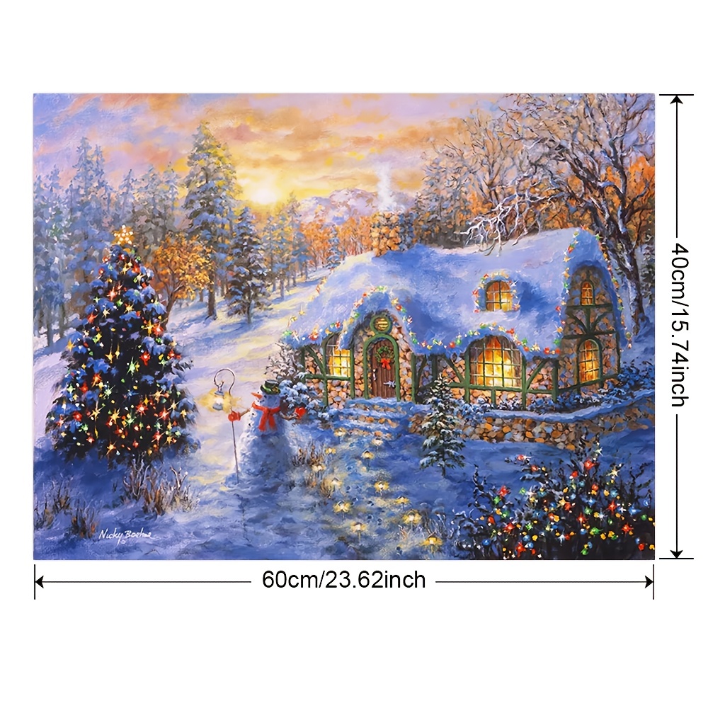 Classic Christmas Wall Art Sunset Snowman Print Picture Home - Temu ...