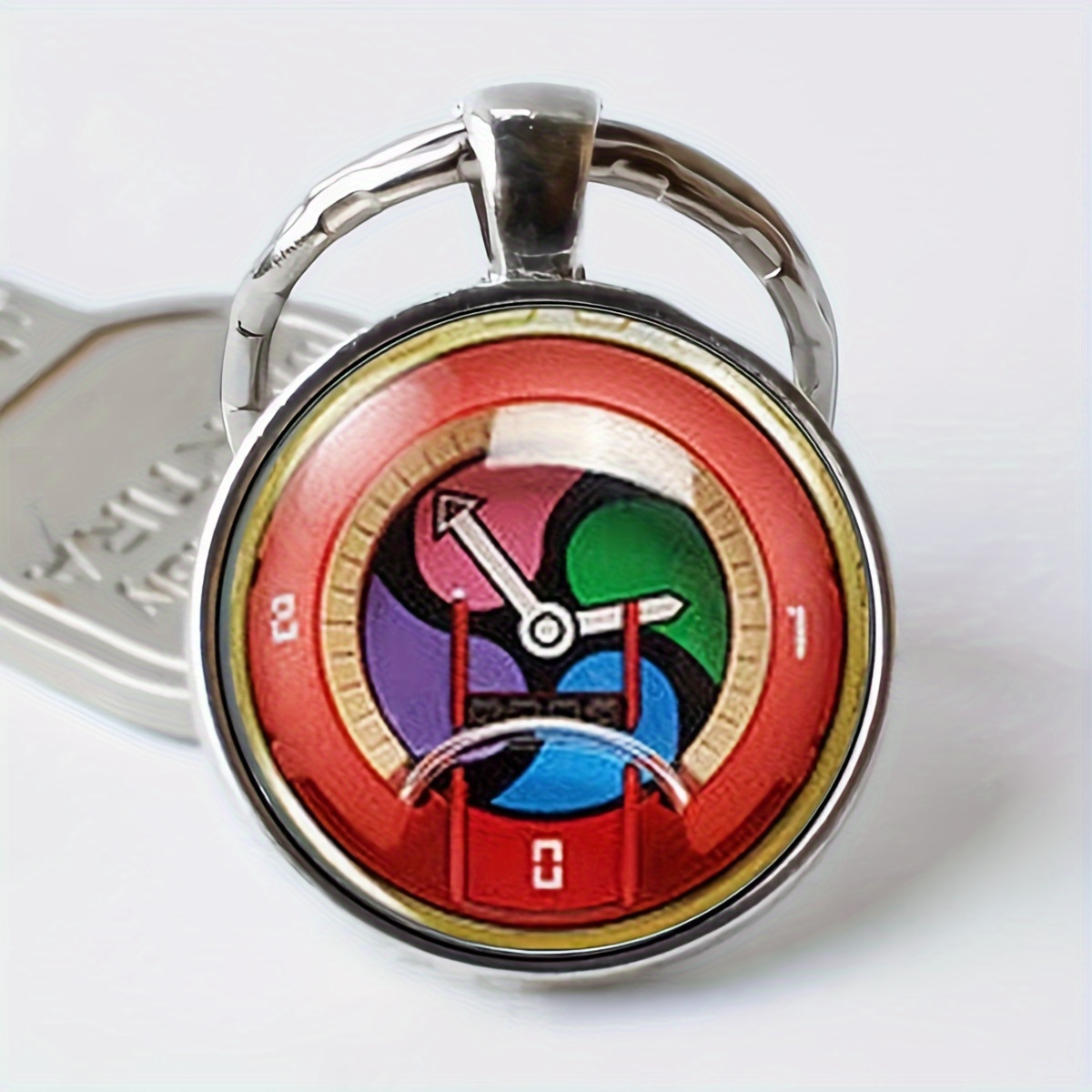 Anime Cosplay Medal Plush Toy Cabochon Keychain, Time Gemstone Glass ...