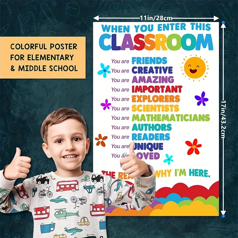 Enter Classroom Sign Educational Rules School Rainbow - Temu Australia