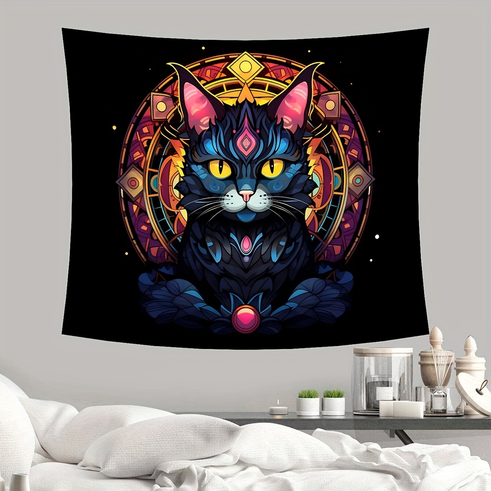 Cat Pattern Tapestry Indoor Home Tapestry Bedroom Tapestry - Temu Canada