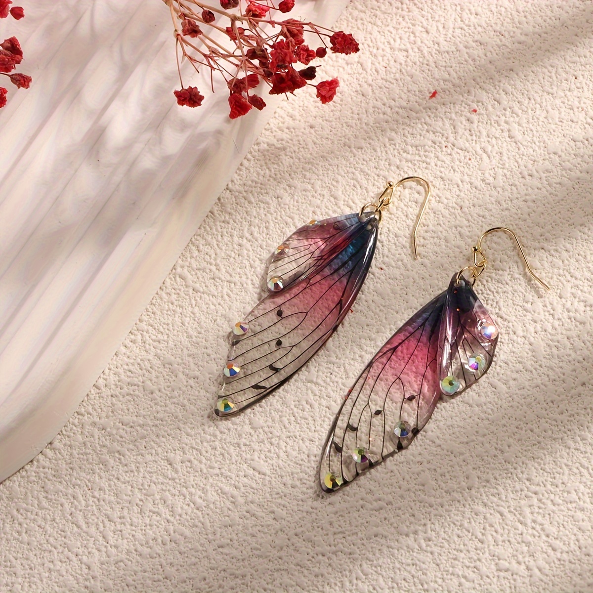 Dainty Drop Earrings 14k Gold Plated Beautiful Butterfly - Temu United ...