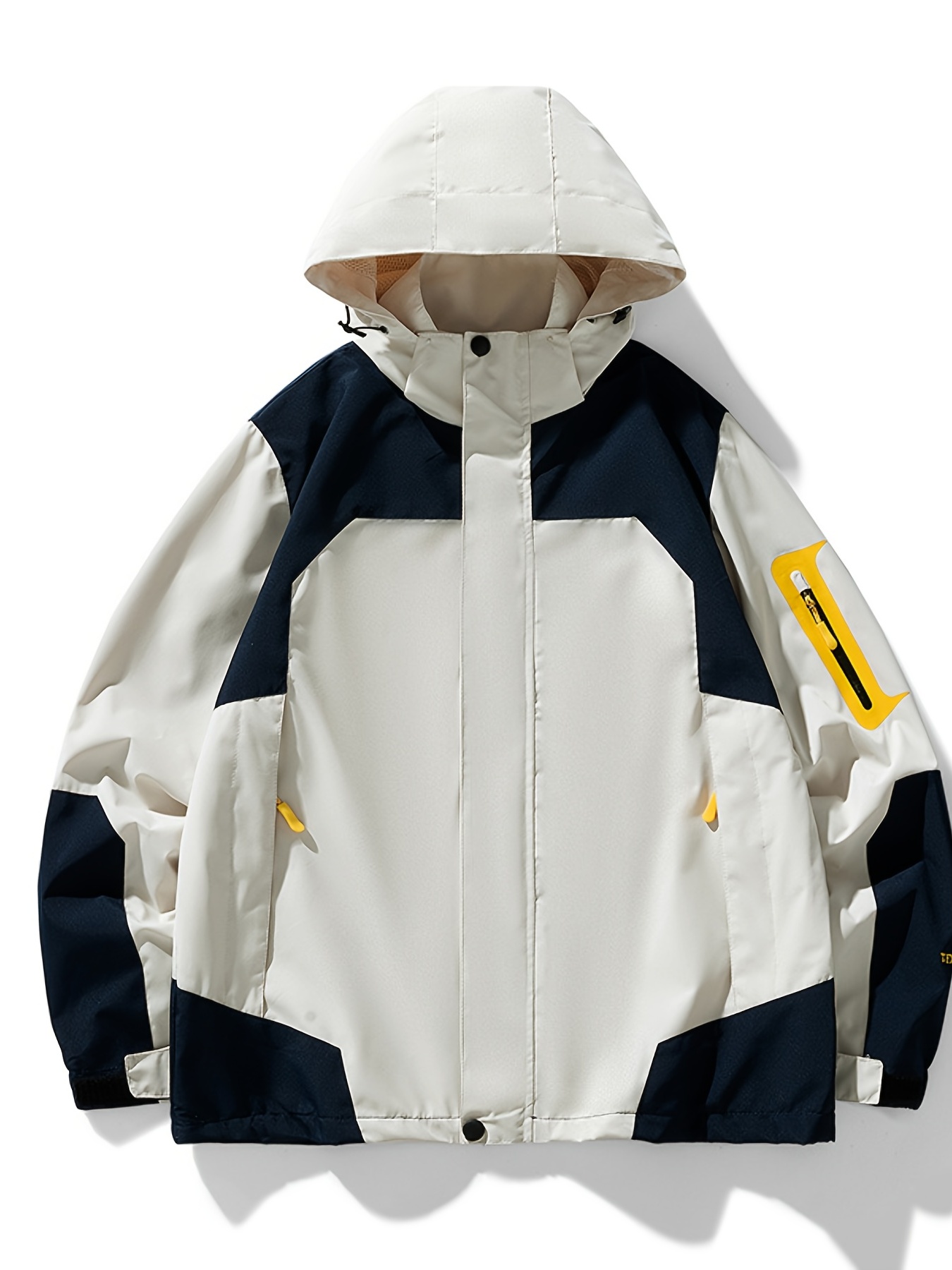 Color Block Outdoor Sports Jacket Waterproof Active Hooded - Temu Australia