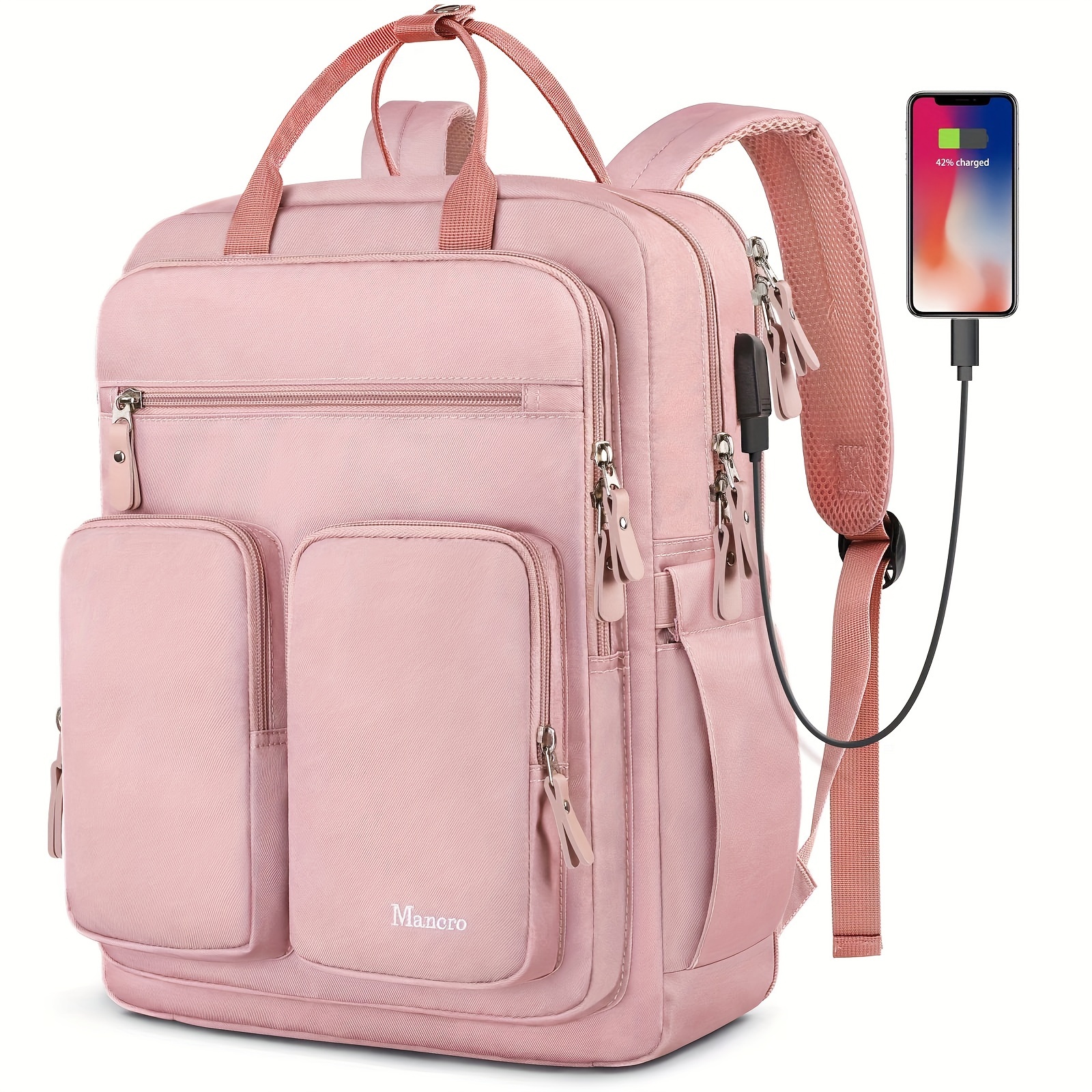 Mancro Travel Backpack Laptop Computer Schoolbag Charging - Temu United ...