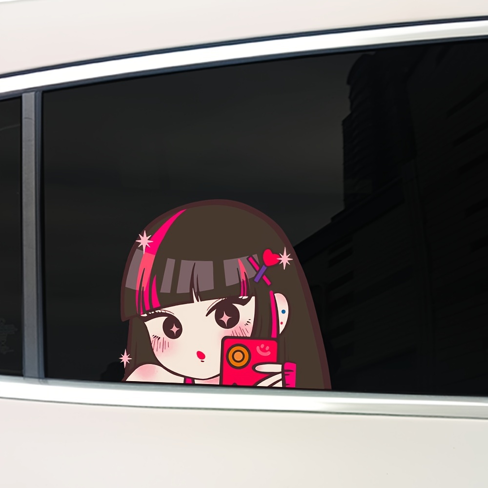 Cute Anime Peeking Taking Photos Girl Car Sticker Car Truck - Temu ...