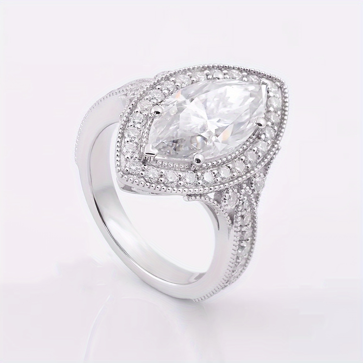 Large Water Drop Shaped Ring Inlaid Full Shiny Synthetic - Temu United ...