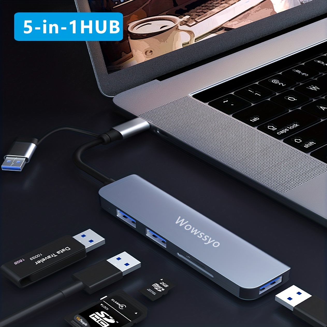 Wowssyo Hub Usb C Adaptador Multipuerto 5 En 1 Usb C Hub Adaptador Usb ... Wowssyo Hub Usb C Adaptador Multipuerto 5 En 1 Usb C Hub Adaptador Usb ...