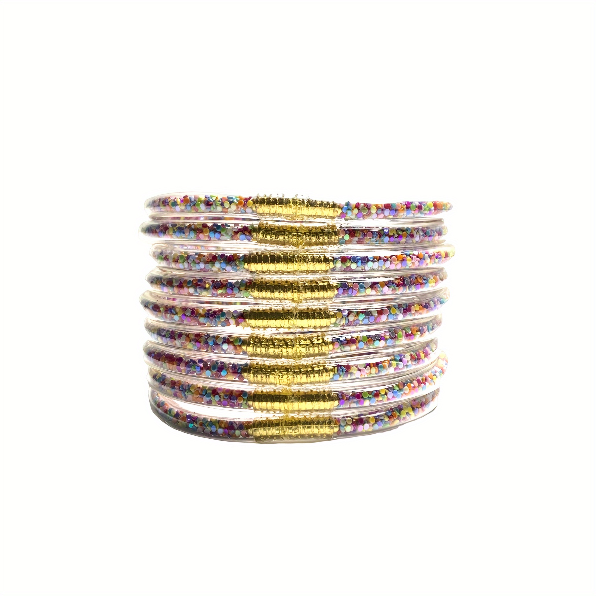 Glitter Jelly Bangle Bracelet Set Lightweight Cute Stackable - Temu ...