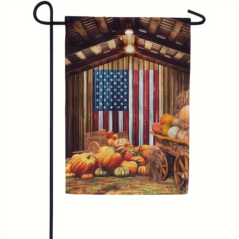 Patriotic Autumn Pumpkin Harvest Garden Flag American - Temu Australia