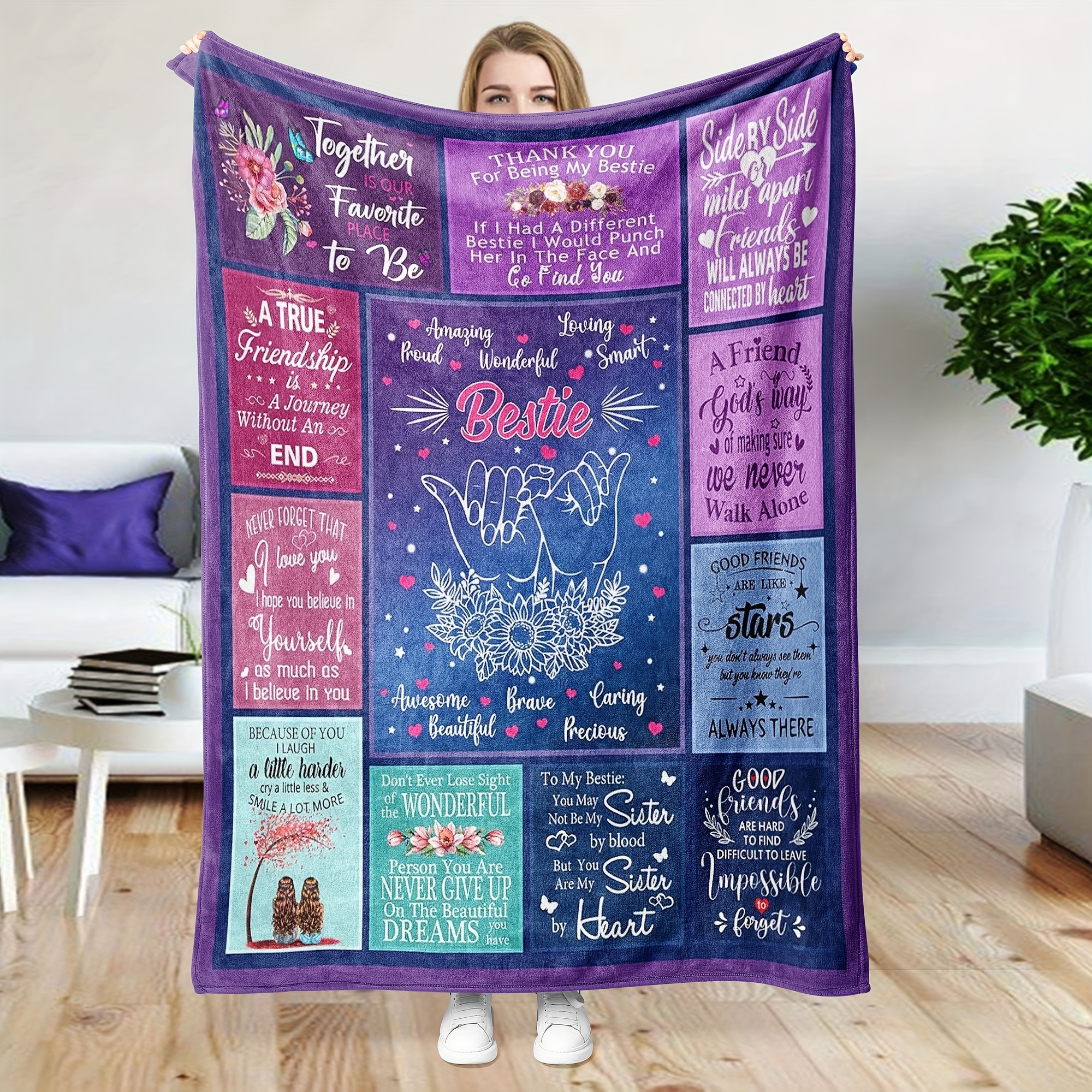 Bestie Gifts Women Christmas Birthday Throws Long distance - Temu Denmark