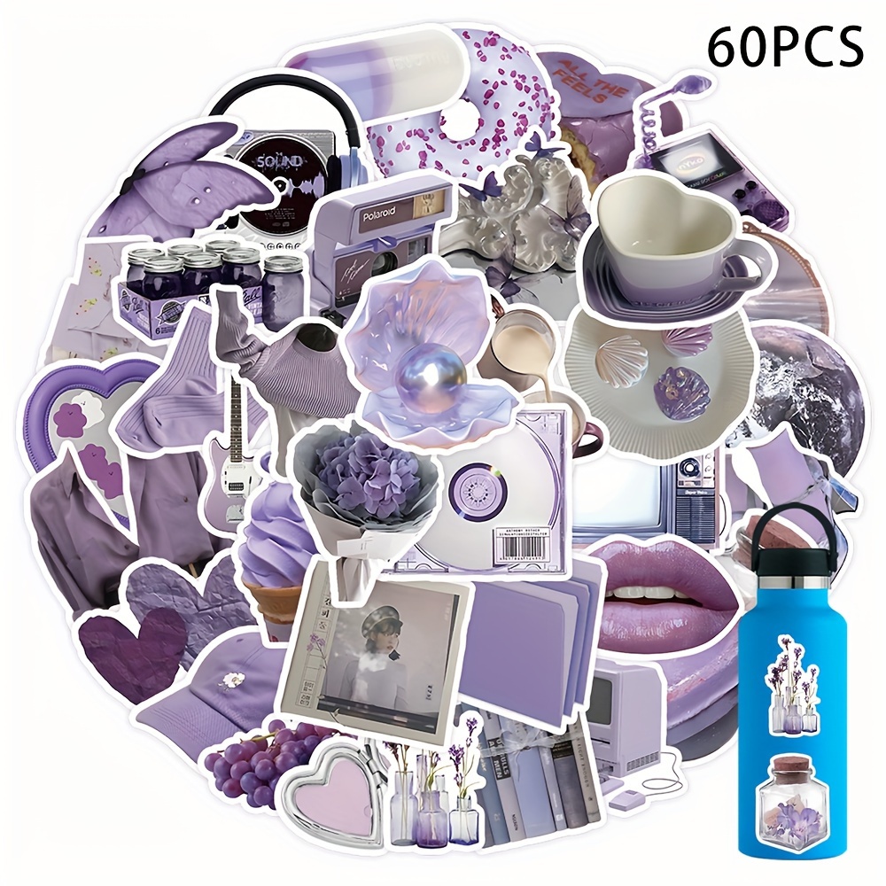 Purple Stickers Prank Meme Large Sticker Pack Bumper Light - Temu