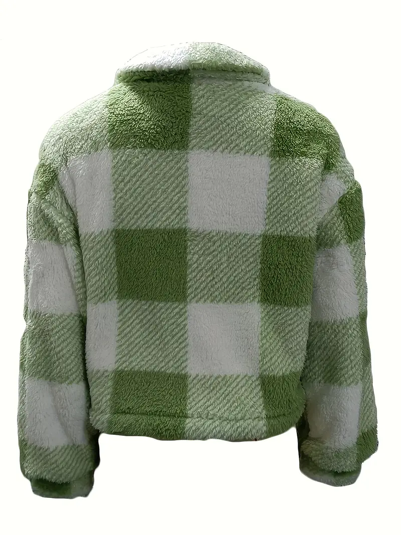 Plus Size Casual Coat Dame Plus Print Teddy Fleece Temu Denmark