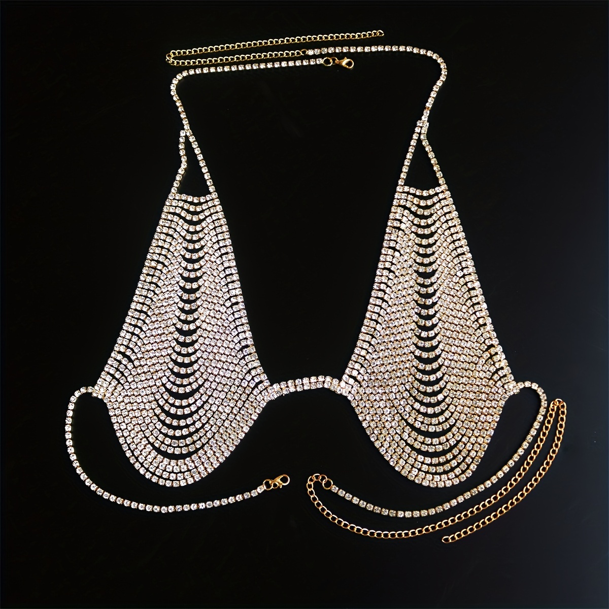 Exquisite Multi layer Rhinestone Bra Chain / Underwear Thong - Temu ...