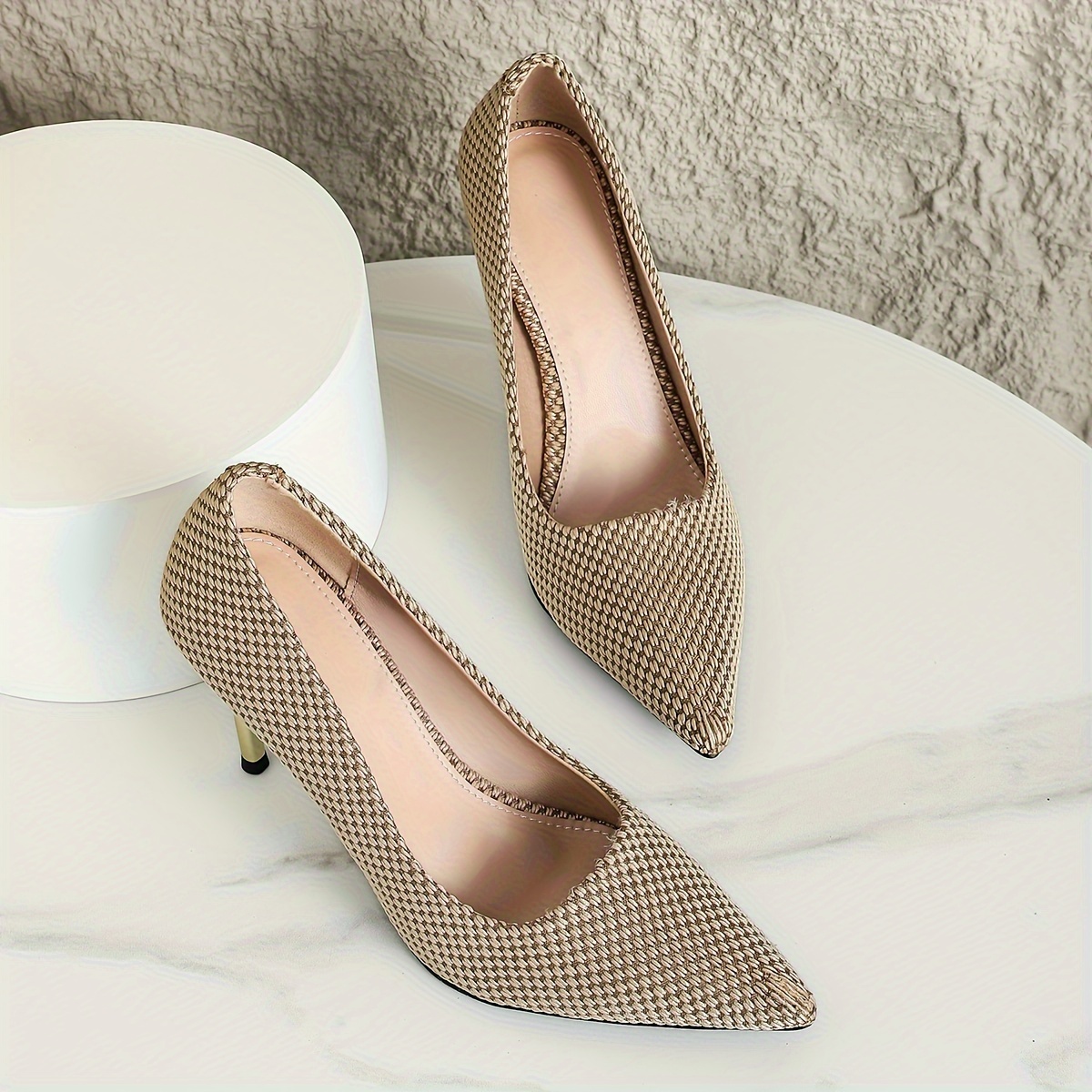 Solid Color Stiletto Heels Women s Elegant Point Toe Dress - Temu Canada