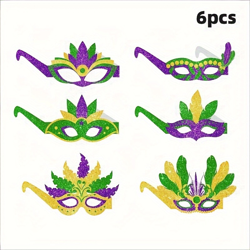 Mardi Gras Glasses Paper Masks Masquerade - Temu