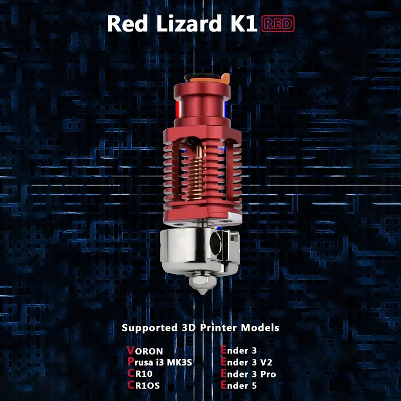 Red Lizard K1 핫 엔드 도금 구리 히트 블록 노즐 Voron 011824 시리즈 용 3d 프린터 액세서리 및