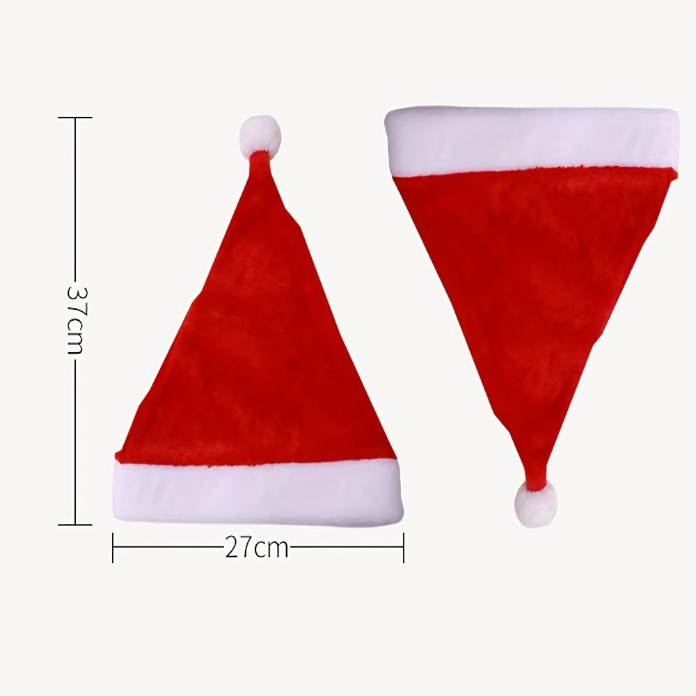 Santa Hat Short Plush Santa Claus Hat Christmas Decorations - Temu ...