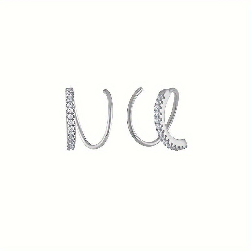 Twisted Bar Zirconia Ear Cuff Unieke - Temu Netherlands