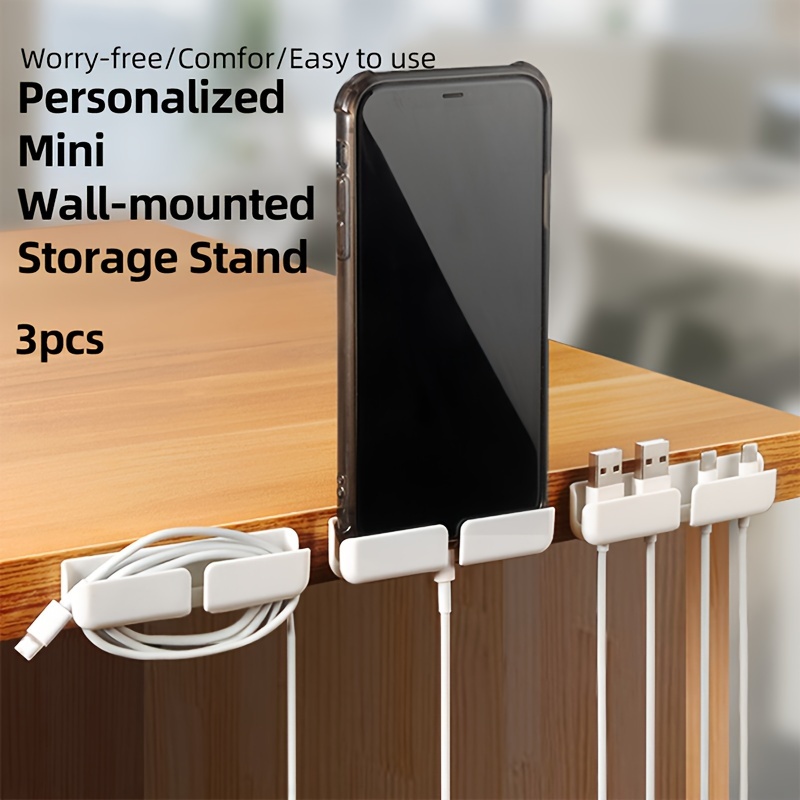 Traceless Wall Mounted Wire Winder Mobile Phone Holder Hook - Temu Canada