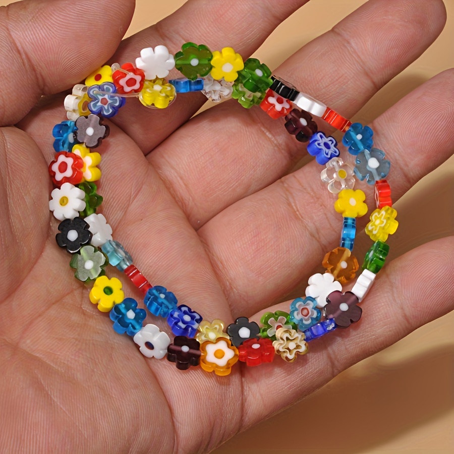 exquisite mixed style flower beads glass loose spacer beads Temu