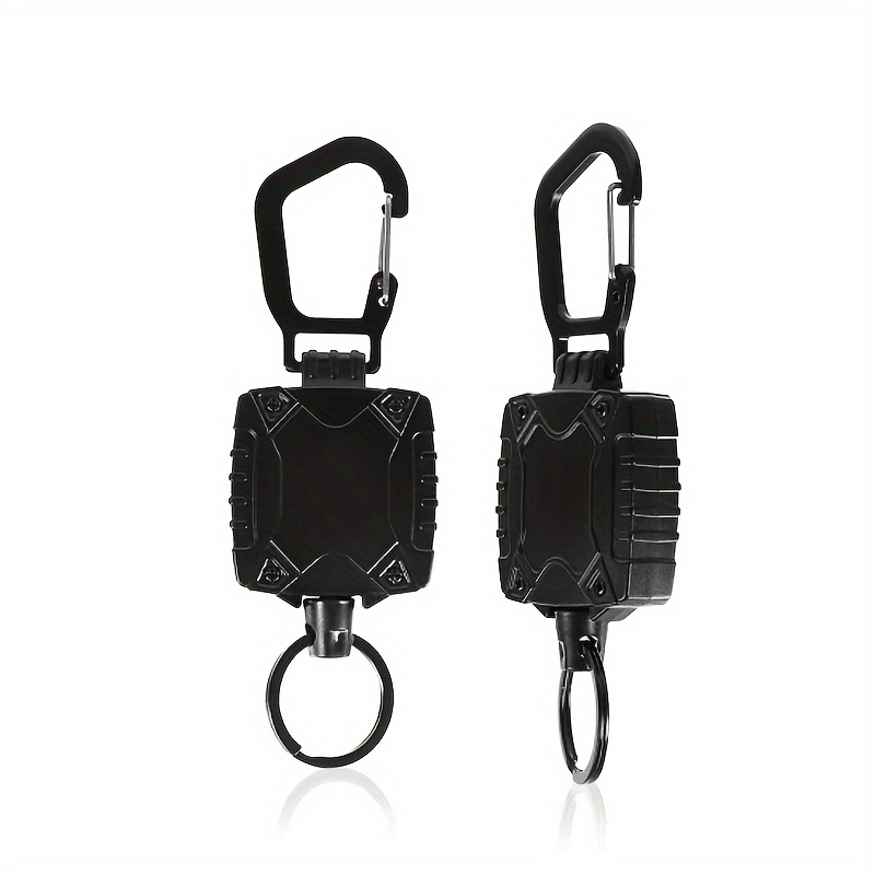 1pc 2pcs Retractable Id Card Holder Keychain Portable Keychain Keyring ...