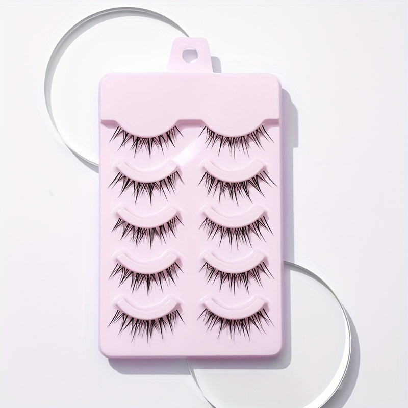 5 Pairs Spiky Manga Lashes Asian Style Anime False Eyelashes Natural ...