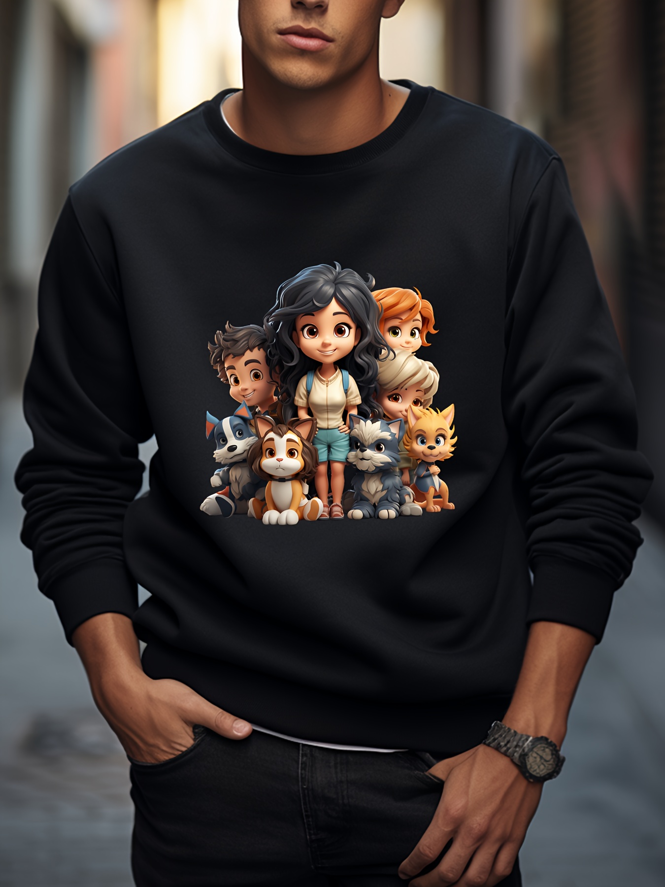 Cute Fluffy Dog/cartoon Family/beautiful Landscape Graphic - Temu Australia