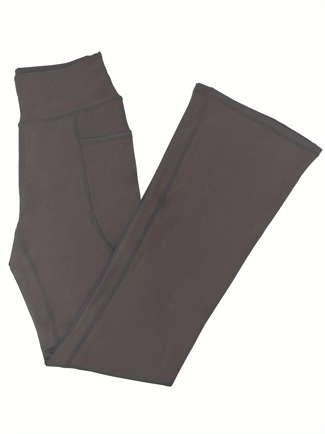 Solid Color Seamless Flared Yoga Pants, High Stretch Comfortable ...