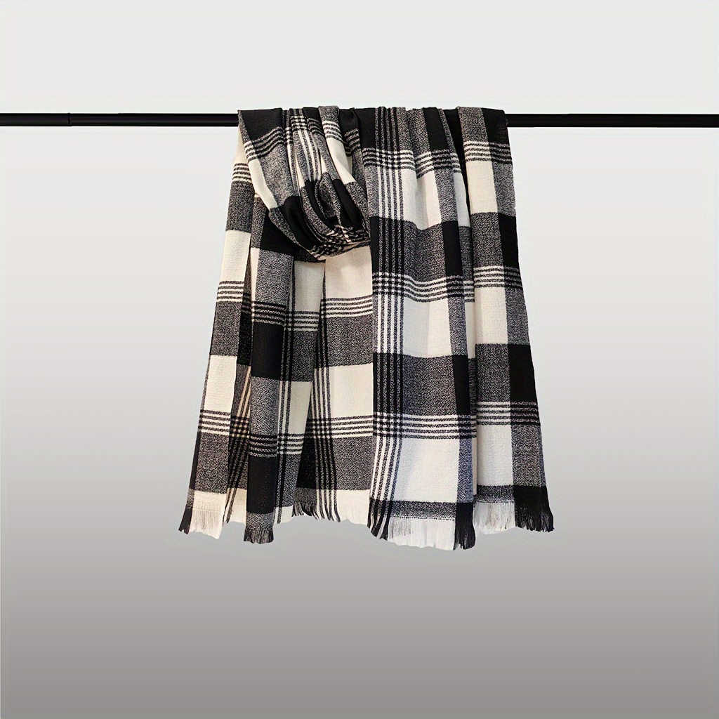 Longue Écharpe À , Et , À Écossais, Lhiver (1 pièce) | Temu France