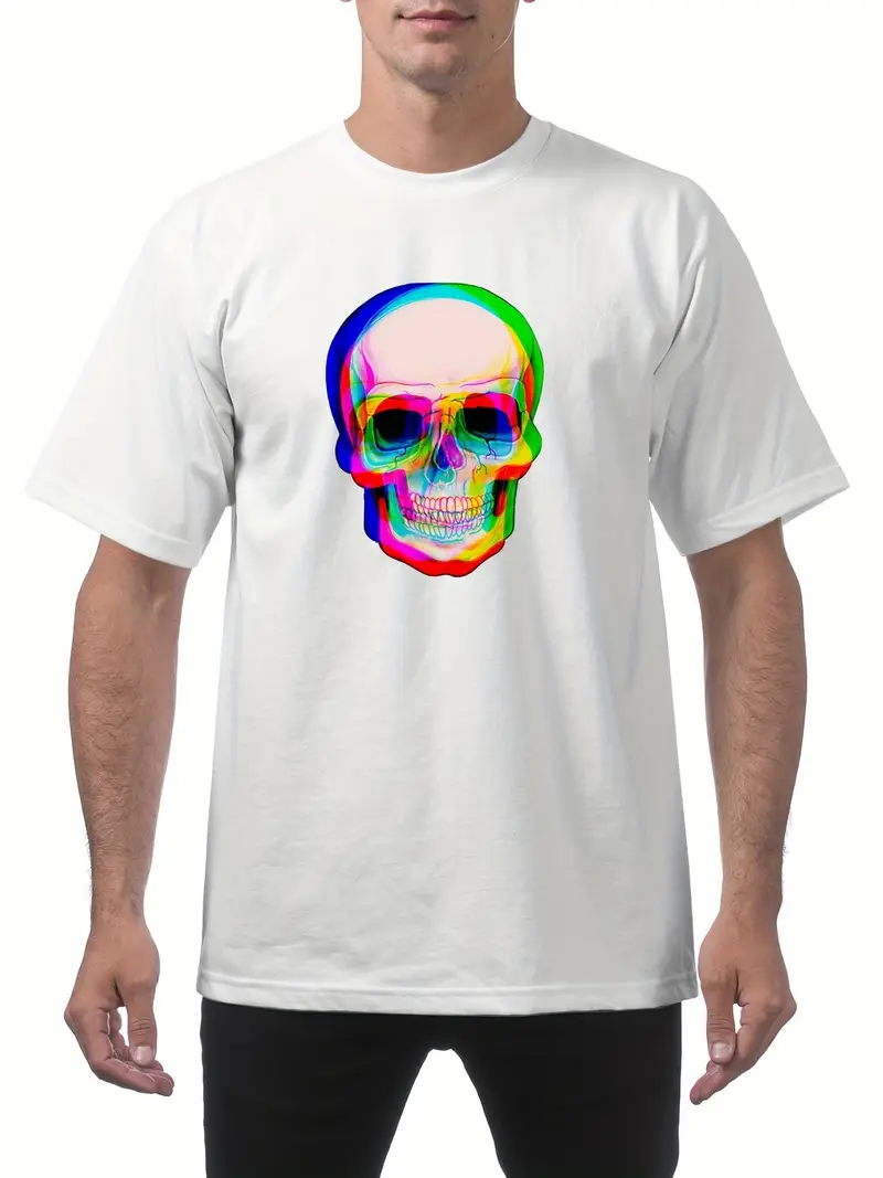 Plus Size Skull Graphic Tees Male Oversized Causal T Shirts Temu New