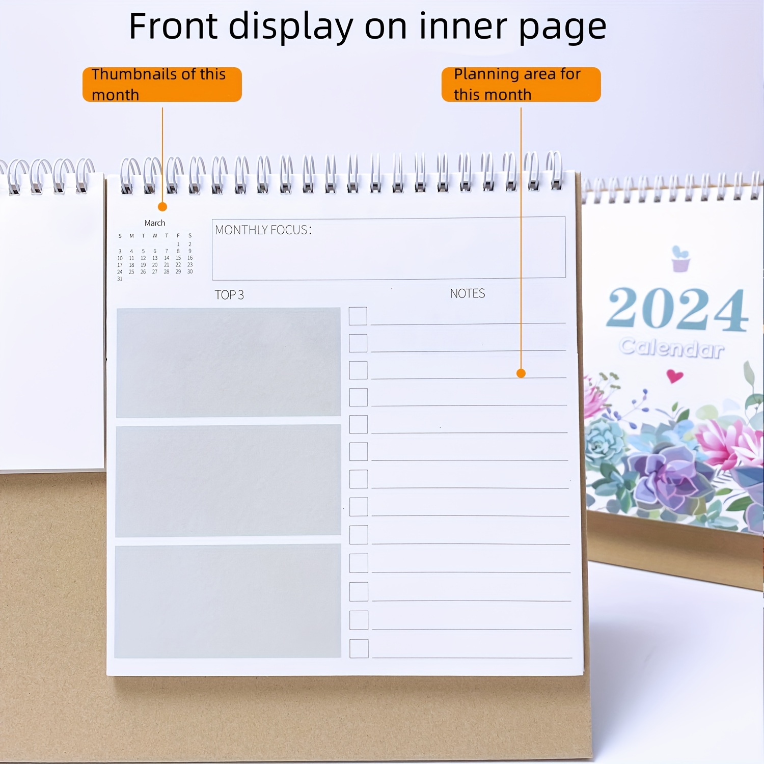 Calendrier Bureau Créatif Multifonctionnel En Français 2024 - Temu France