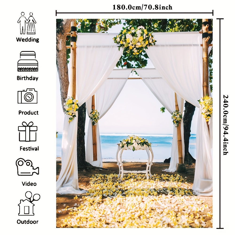 Wedding Photography Backdrop Vinyl Beach Romantic Engagement - Temu ...
