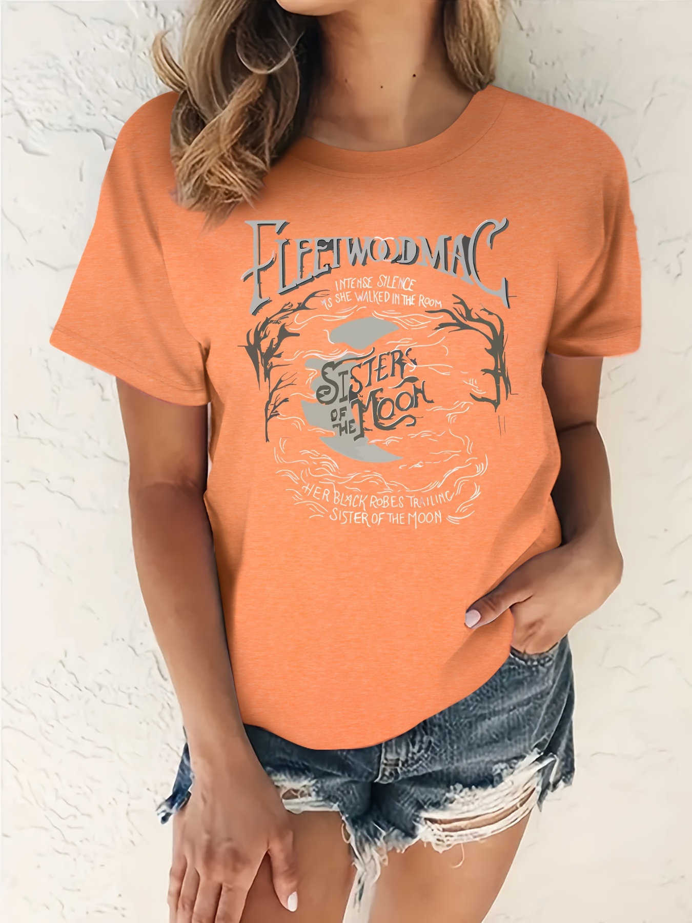 Letter Print Crew Neck T Shirt Plus Size Casual Short Sleeve Temu