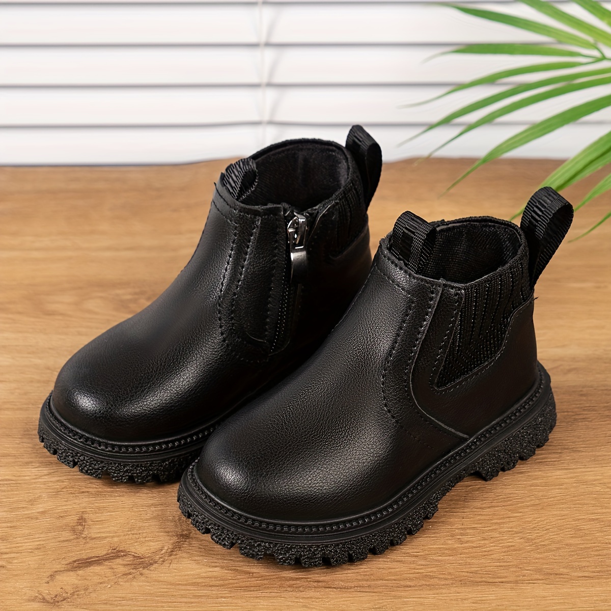 Trendy Solid Color Boots Zipper Girls Comfortable Non slip - Temu ...