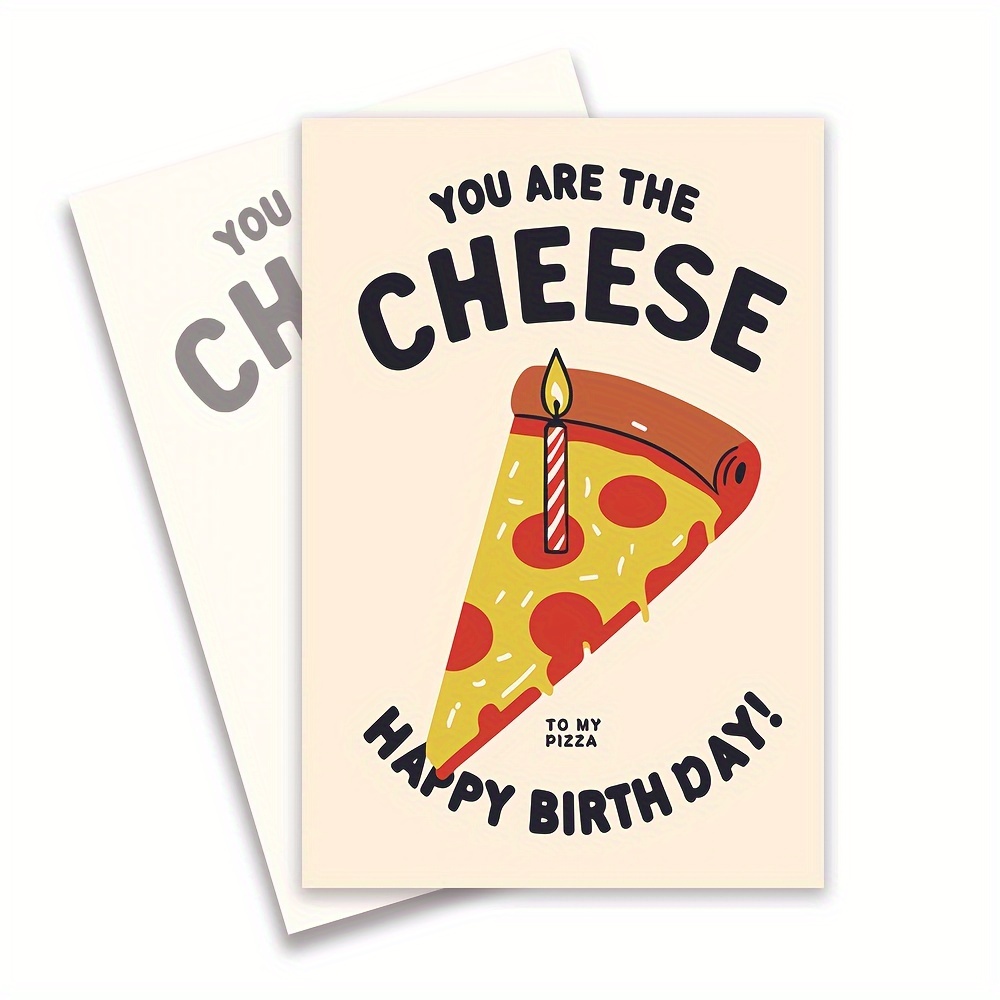Cheese Pizza Themed Birthday Card Super Fun Super Sweet Make - Temu Canada