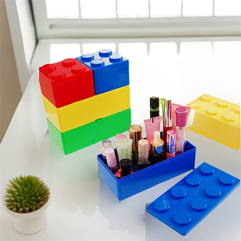 Stackable Plastic Storage Box Building Blocks Stationery - Temu