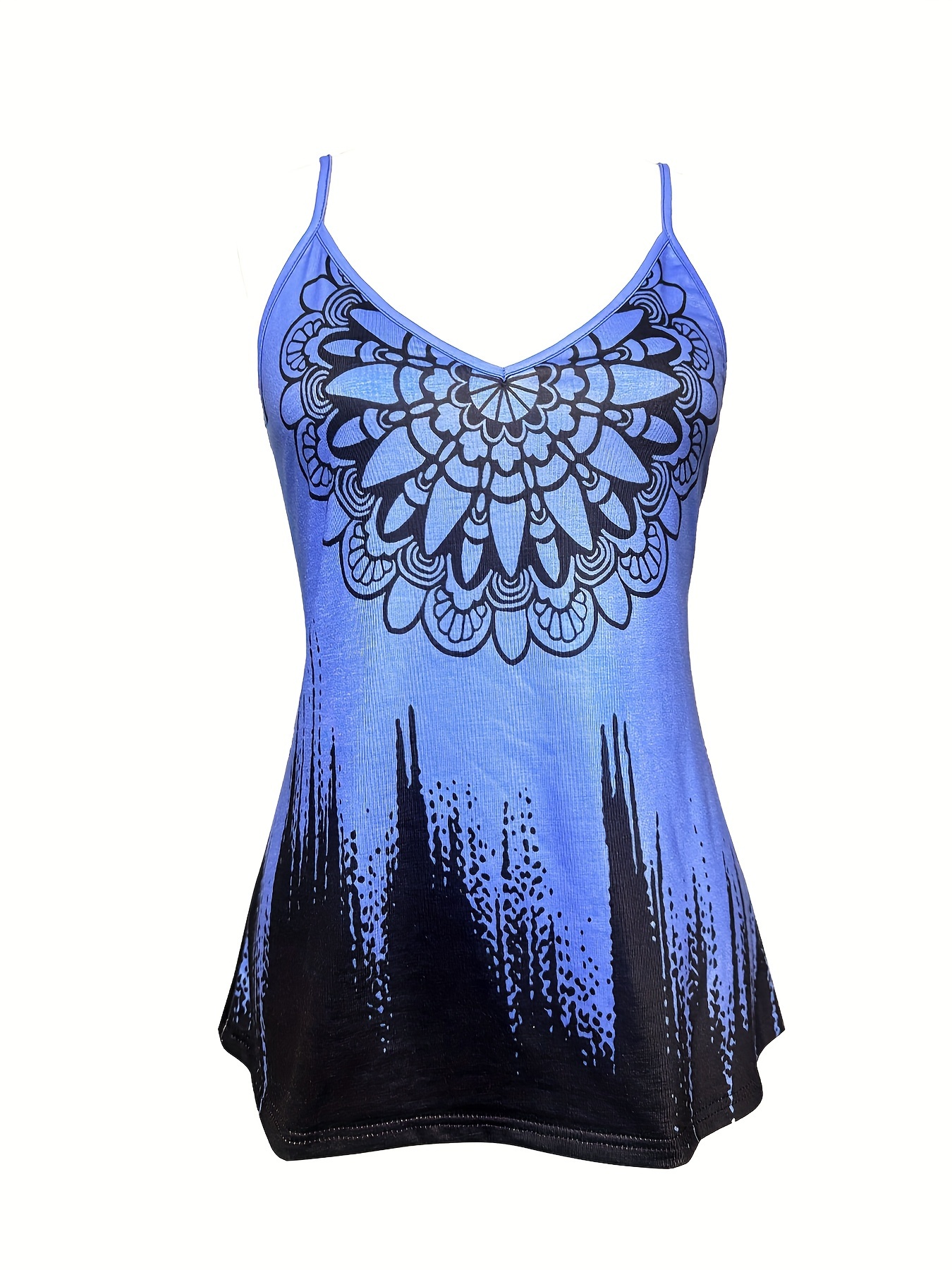 Floral Print Spaghetti Strap Top Casual V Neck Sleeveless Temu Denmark