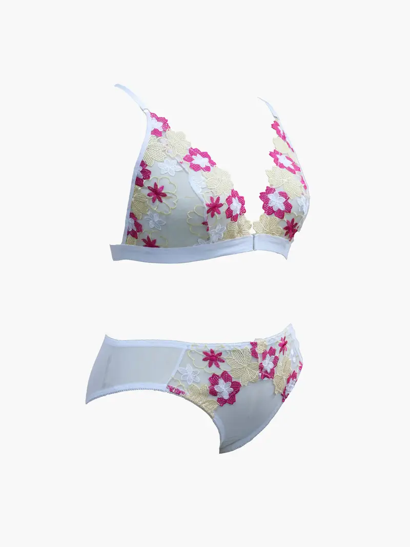Plus Size Sexy Lingerie Set Womens Plus Floral Embroidered Temu