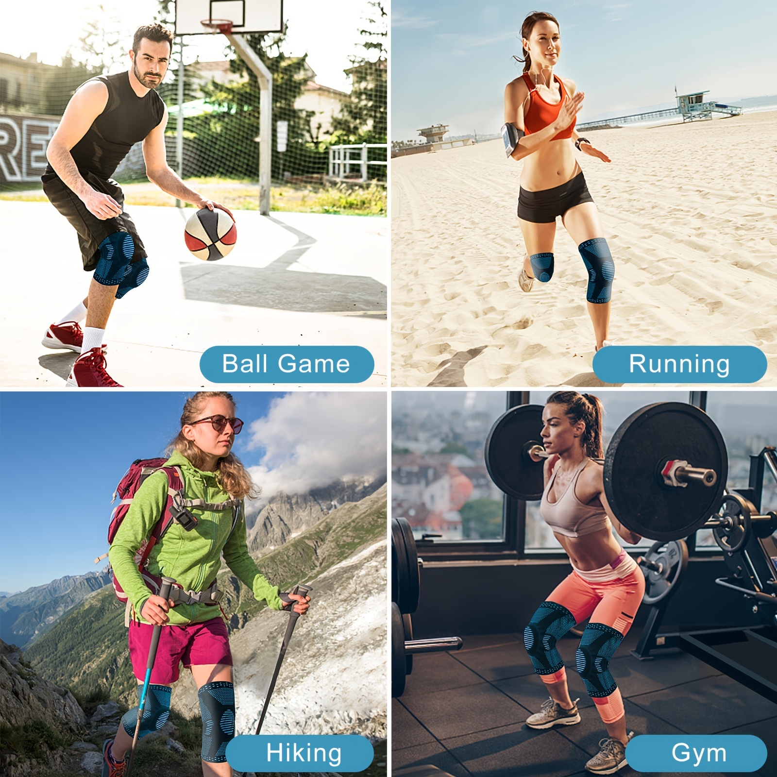 Silicone Knee Pads Support Strips Sports Protective Gear - Temu United ...